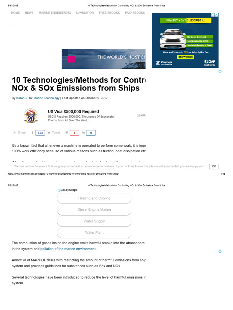 10 Technologies - Methods For Controlling NOx & SOx Emissions From ...