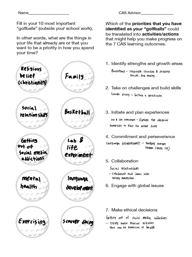 CAS Learning Outcomes and Priorities | PDF