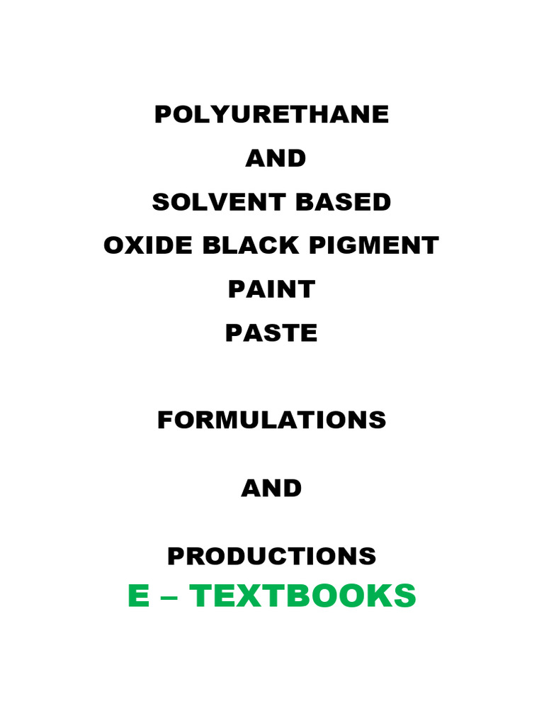 Black Pigment Formulations for Polyurethane | PDF | Paint | Silicon Dioxide