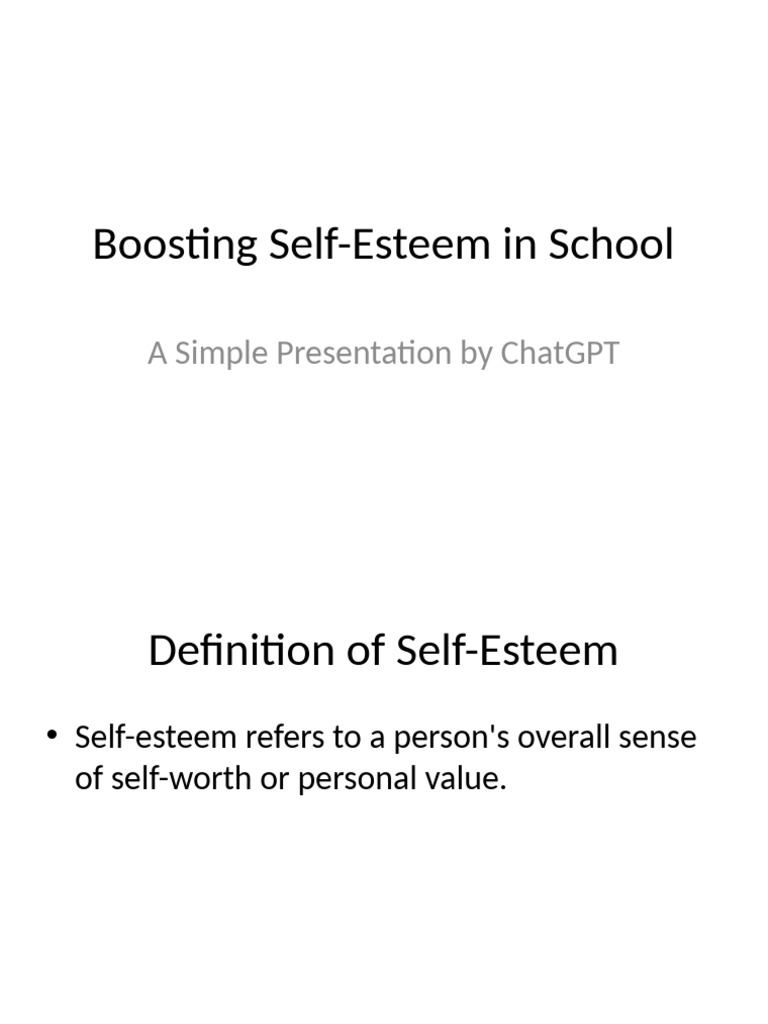 Self Esteem Presentation 3 Pdf