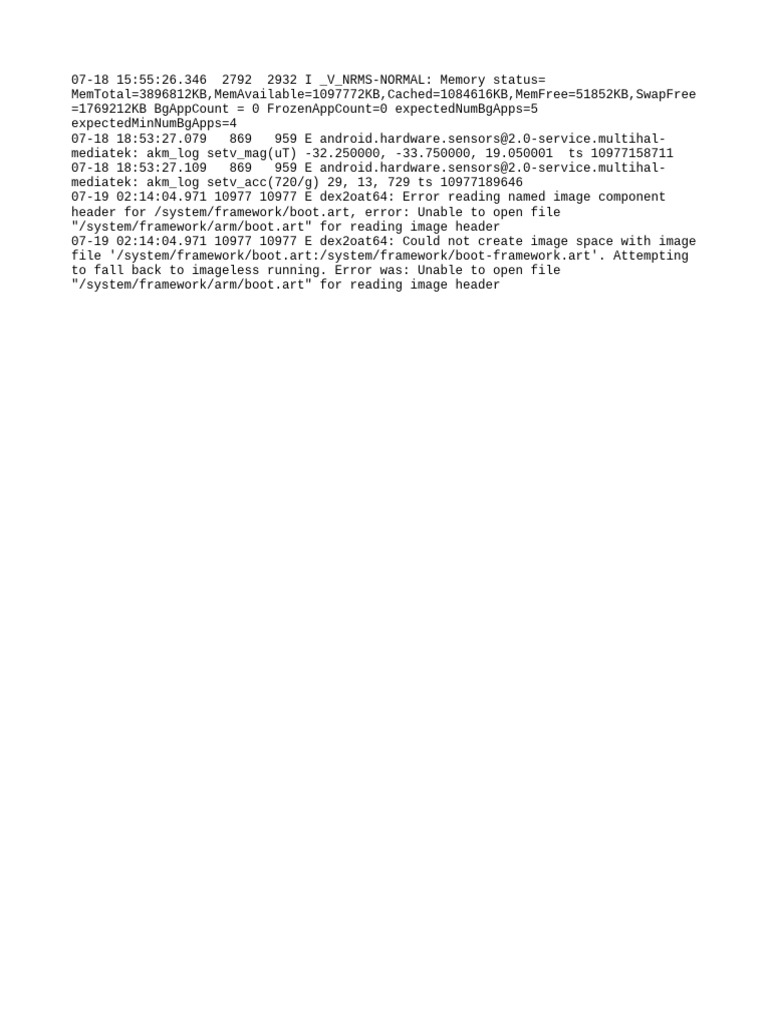 Android Memory and Sensor Logs Analysis | PDF