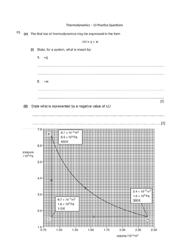 Thermodynamics Questions | PDF