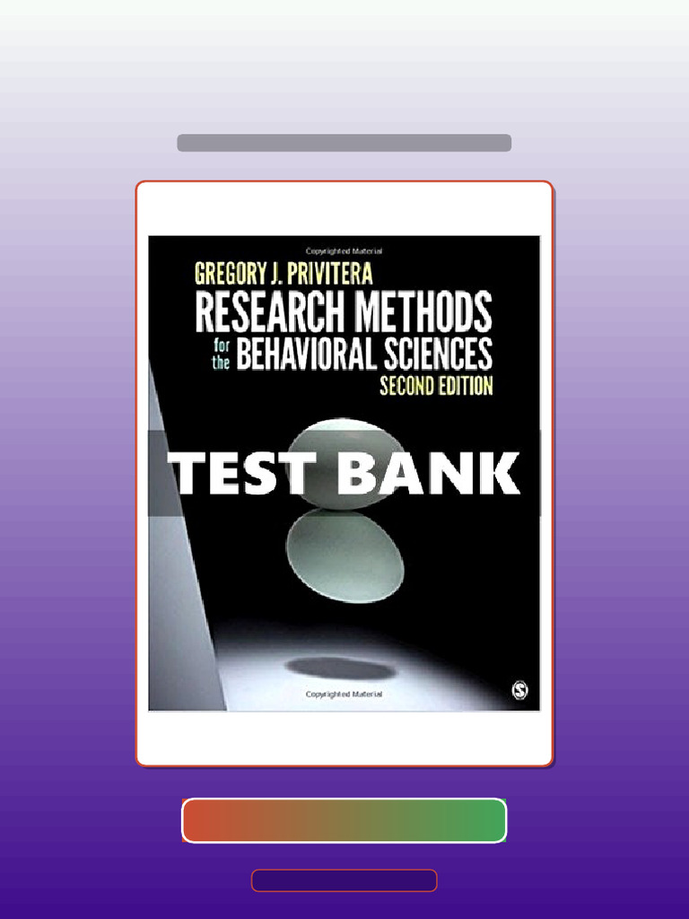 Research Methods For The Behavioral Sciences 2 Ed Privitera Ebook and ...