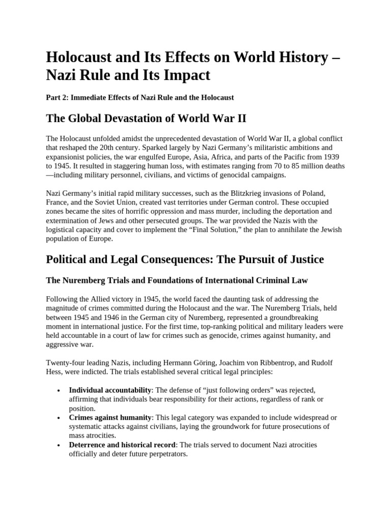 Part2-Holocaust and Its Effects On World History | PDF | The Holocaust ...