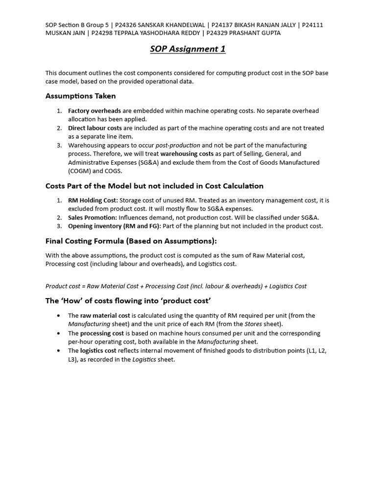 SOP Assignment 1 Grp5 SecB | PDF
