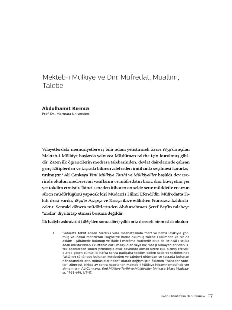 Mekteb I Mulkiye Ve Din Mufredat Muallim | PDF