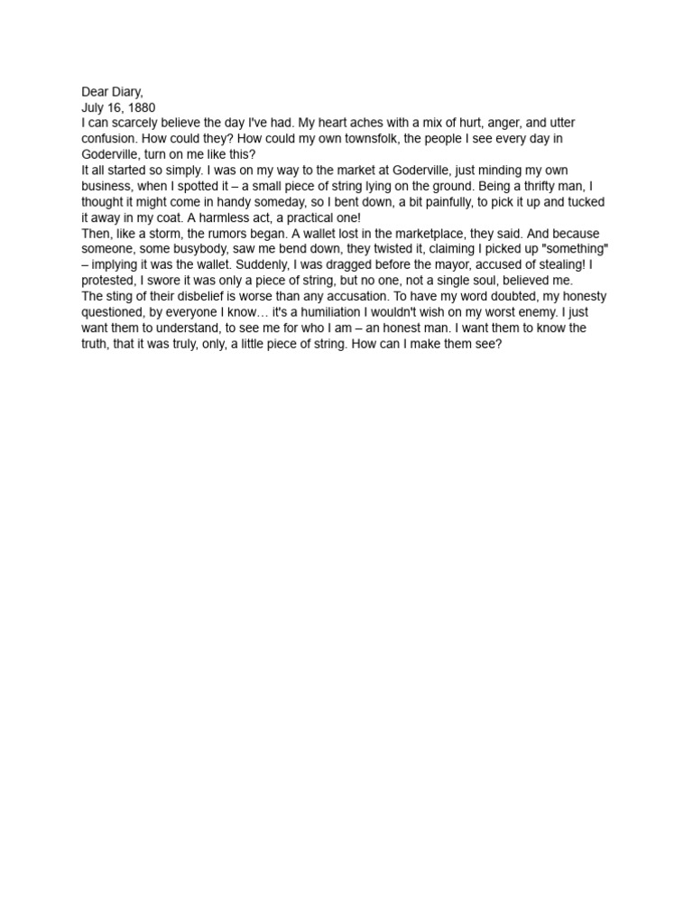 Accused of Theft: A Diary Entry | PDF