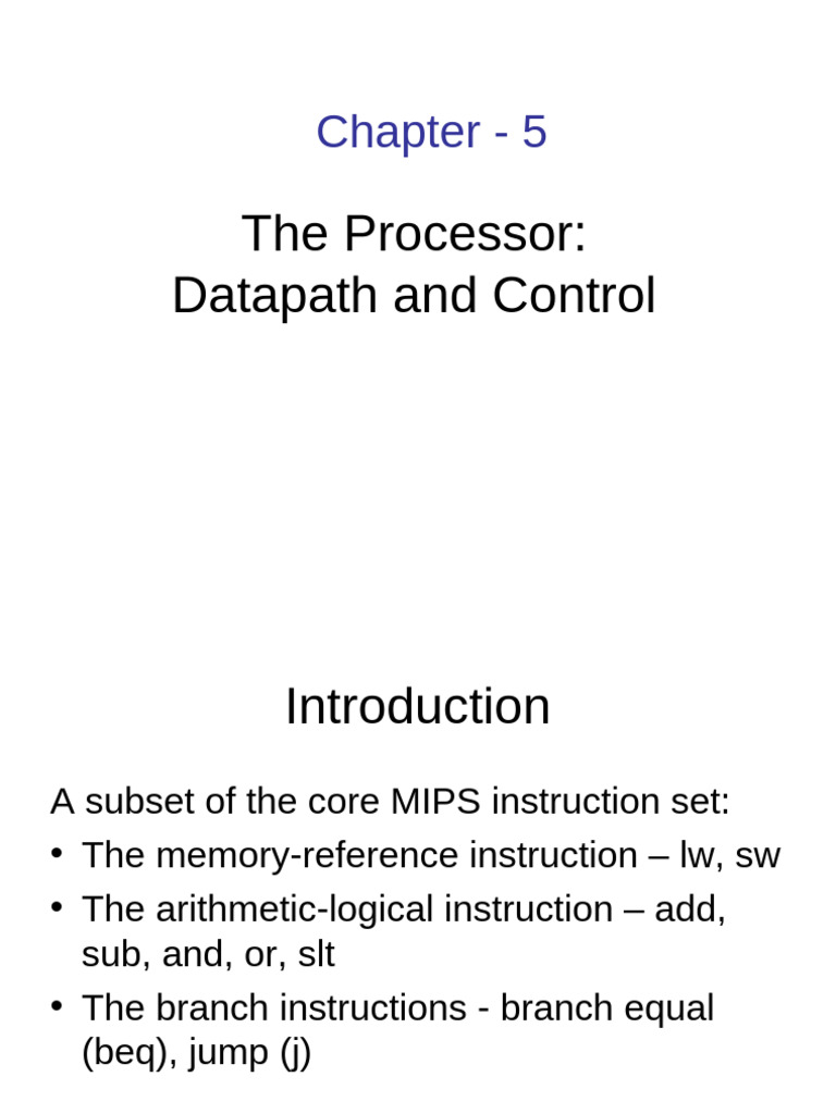Computer Architecture - The Processor Datapath and Control | PDF | Central Processing Unit ...