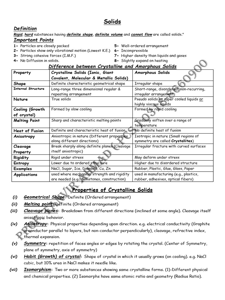 Solids PDF | PDF | Crystal Structure | Chemical Bond