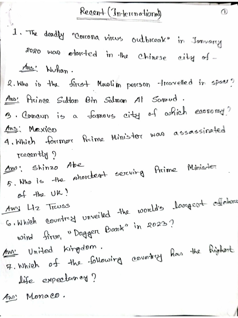 FBS Private Bank GK Year Questions | PDF