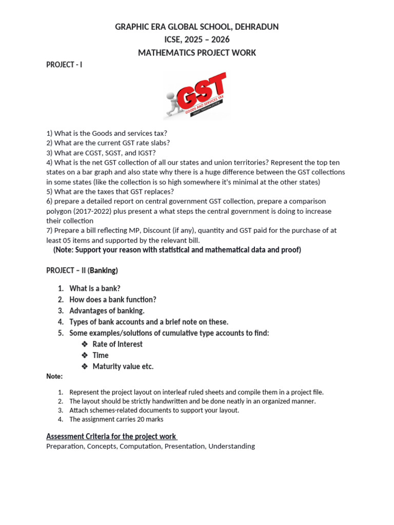 Project Work X Math 2025 - 2026 | PDF