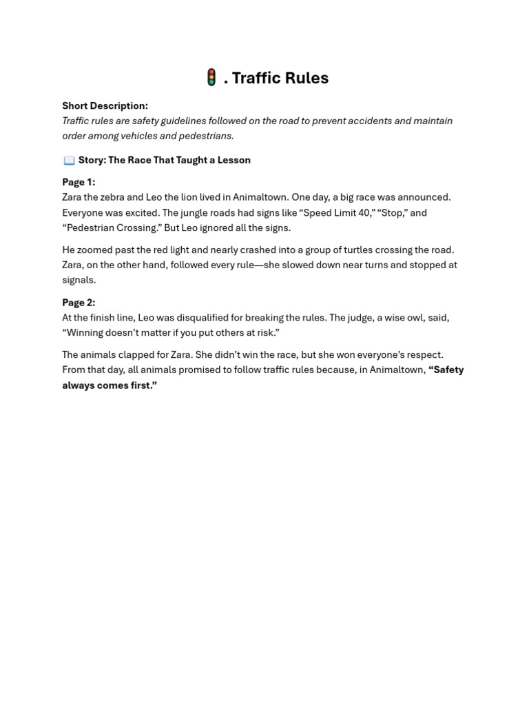 Consequences of Ignoring Traffic Rules | PDF