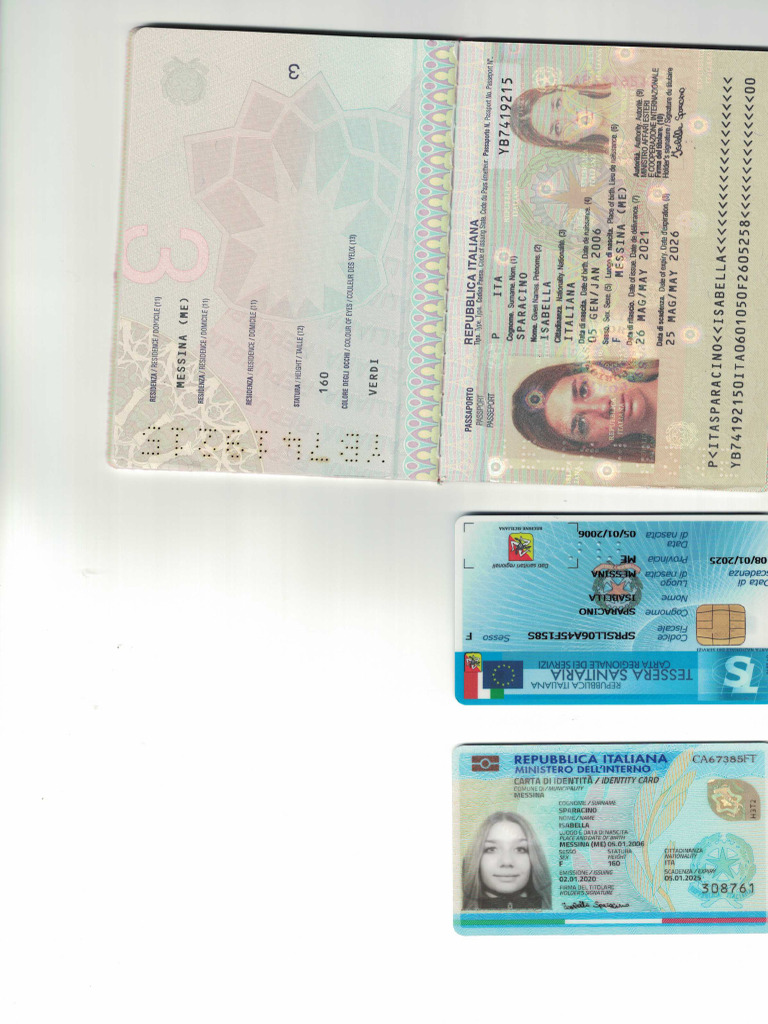 Passaporto e Codice Fiscale Isabella | PDF