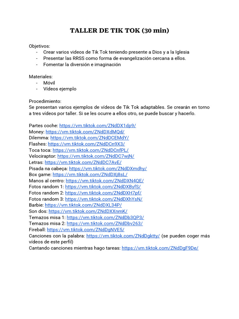 Taller de Tik Tok | PDF