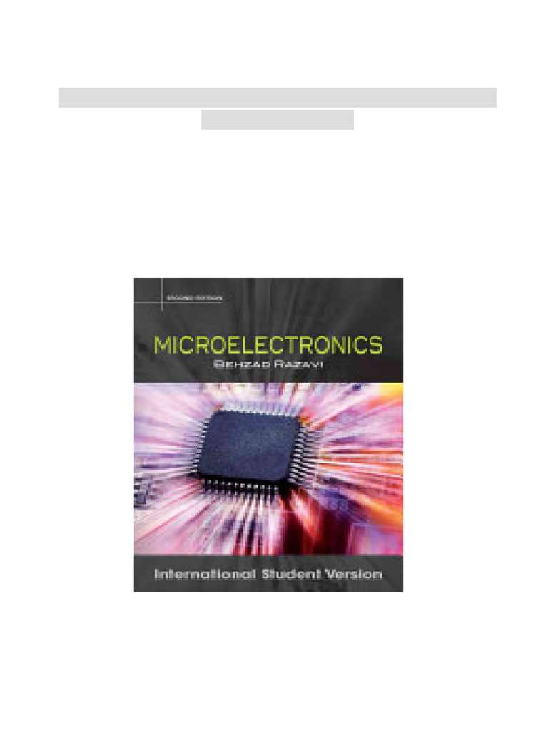 Microelectronics 2nd Edition Behzad Razavi Download | PDF | Bipolar ...