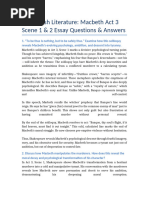 Macbeth Act 3, Scene 1 Analysis | PDF | Macbeth | Shakespearean Tragedies