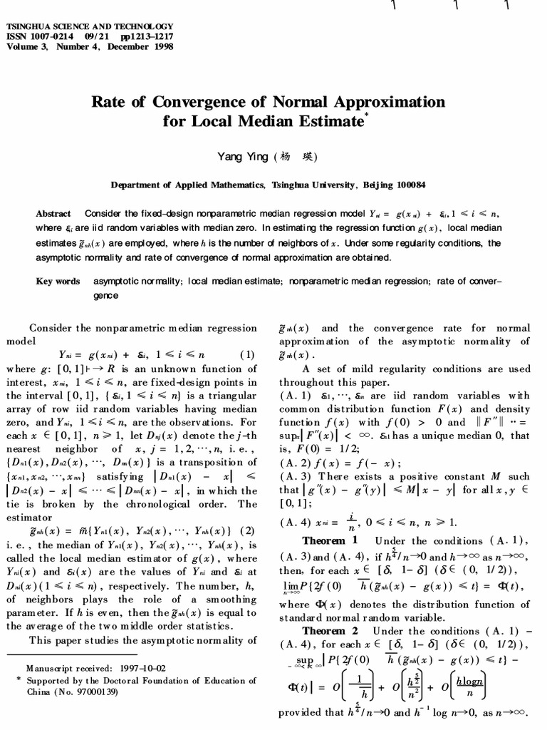 Rate of Convergence of Normal Approximation For Local Median Estimate ...