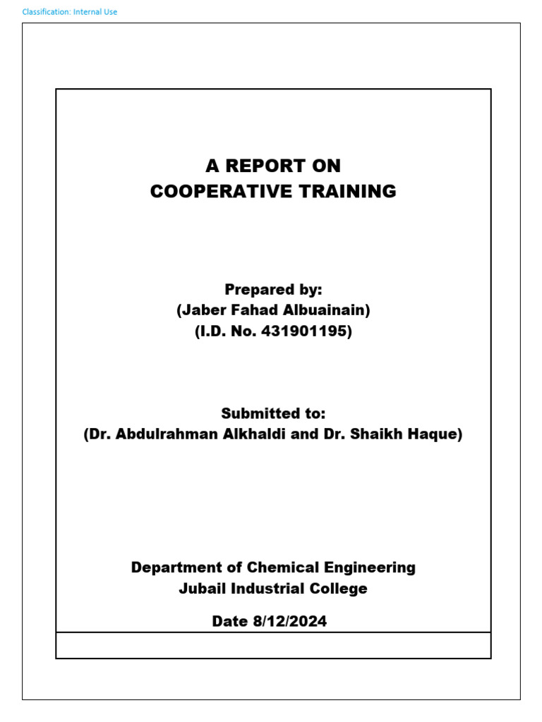 Report on Cooperative Training at SAMAC | PDF | Poly(Methyl ...