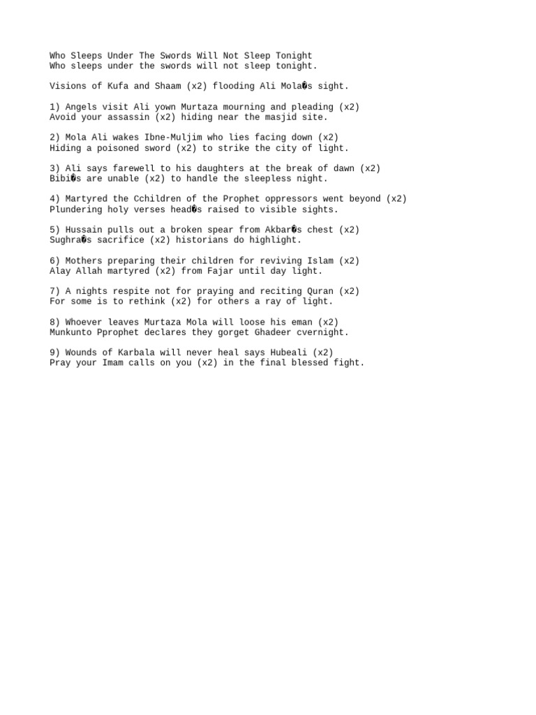 Who Sleeps Under The Swords Will Not Sleep Tonight | PDF