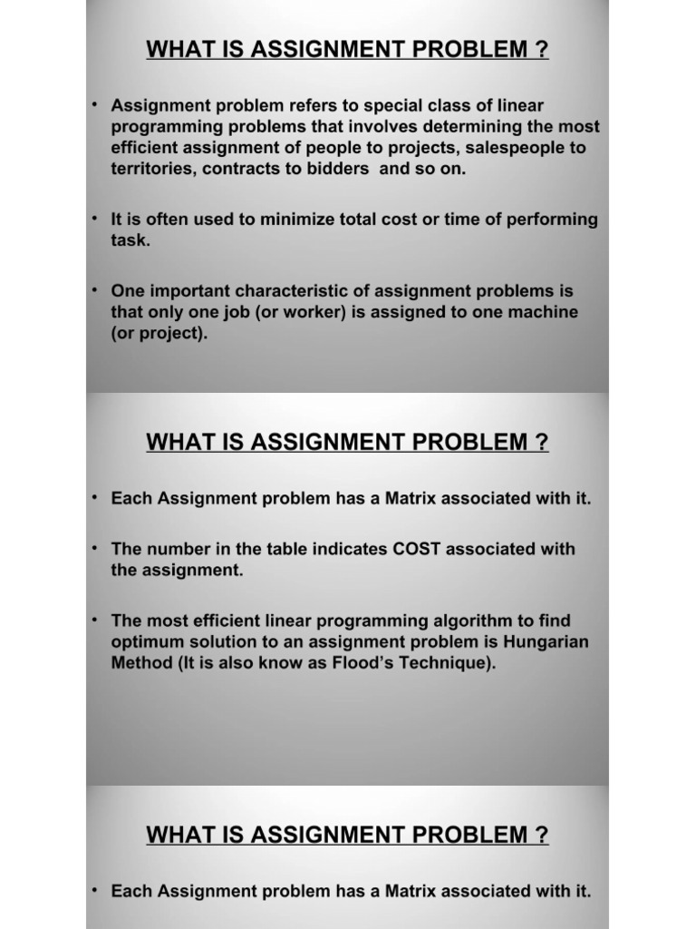 Assignment Problems | PDF