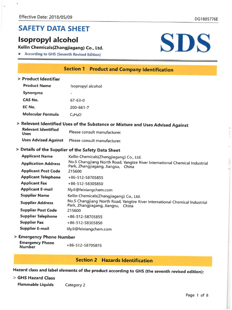 Ipa MSDS | PDF