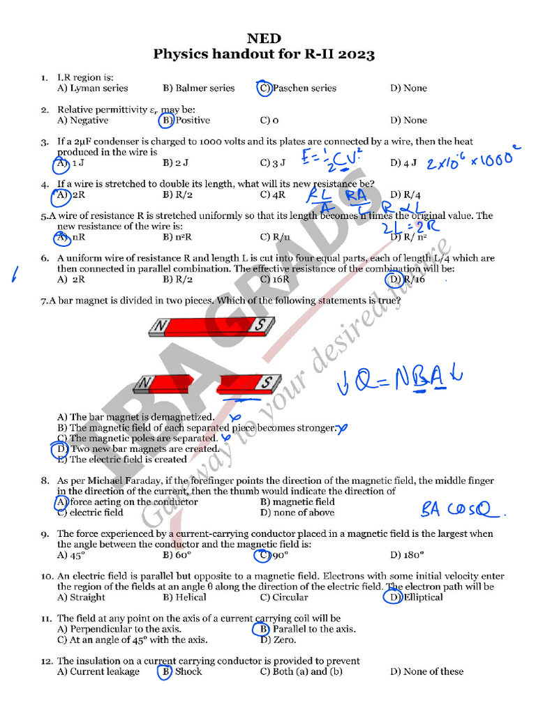 JPG NED PHYSICS Practice Handout For Round-2 2023 | PDF