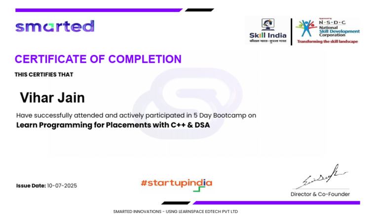 Programming Hub Certificate Completion | PDF