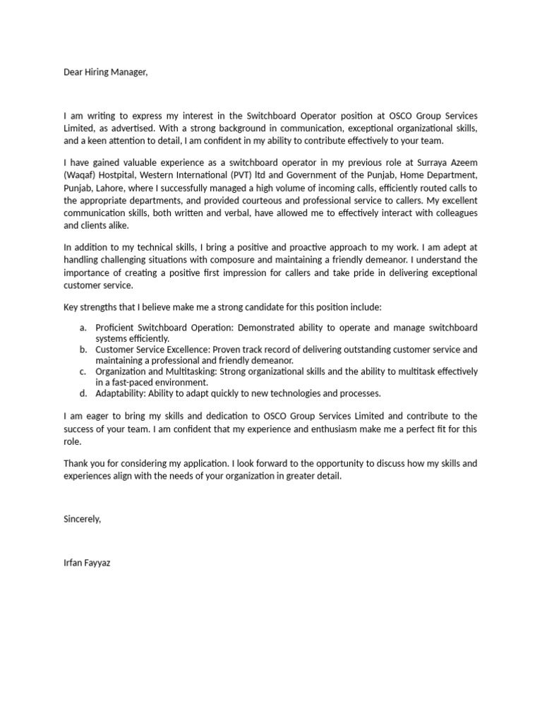 Covering Letter | PDF