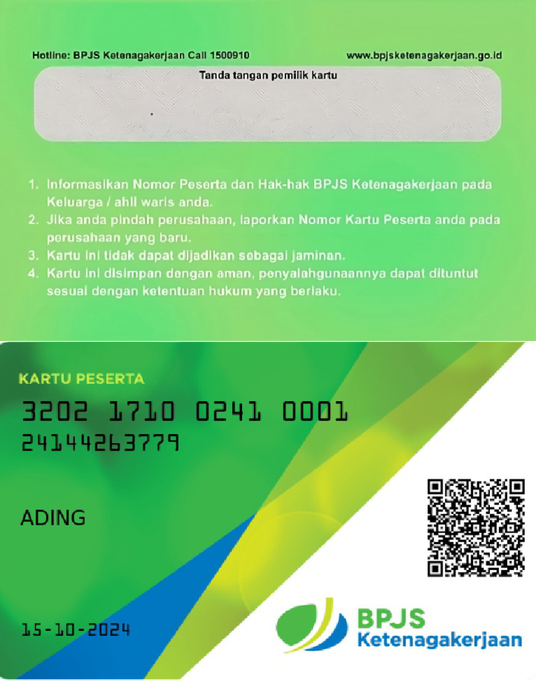 Kartu BPJS Depan | PDF