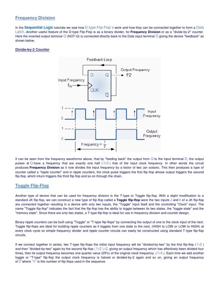 Frequency Division with Flip-Flops | PDF | Logic Gate | Electronic Engineering