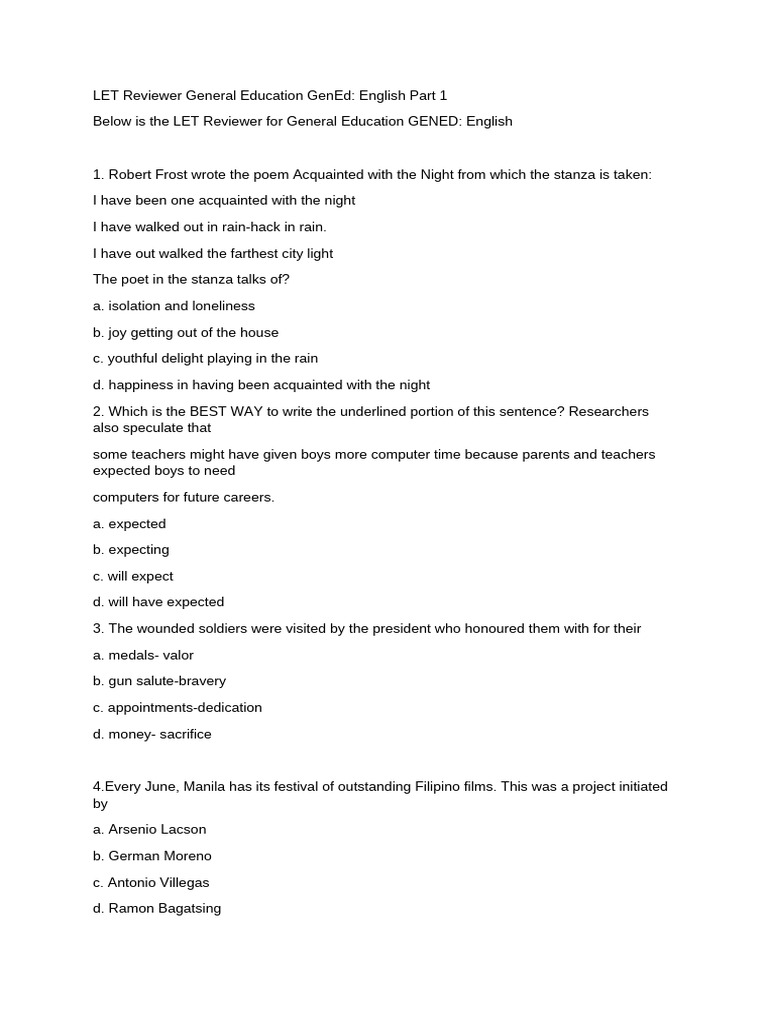 Pre Test English Subject | PDF