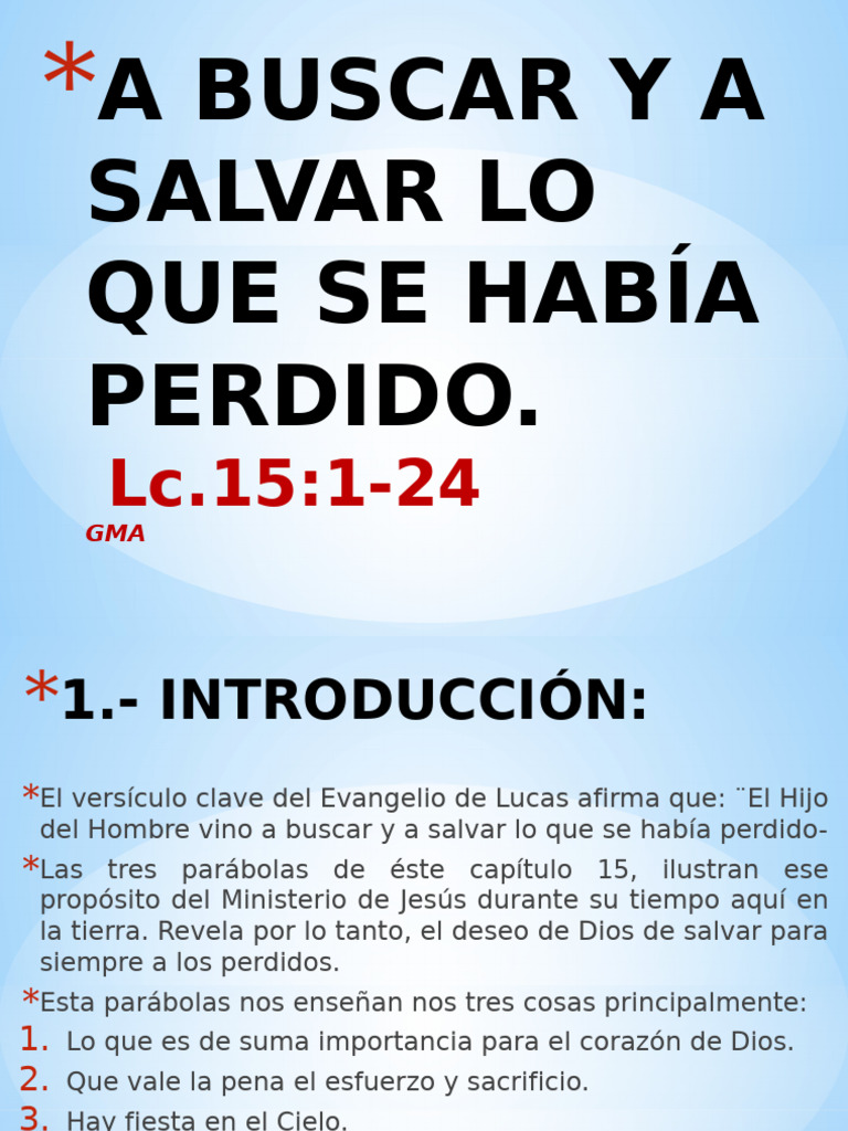 La Urgencia de Buscar Almas Perdidas | PDF | Parábolas de Jesús | Pecado