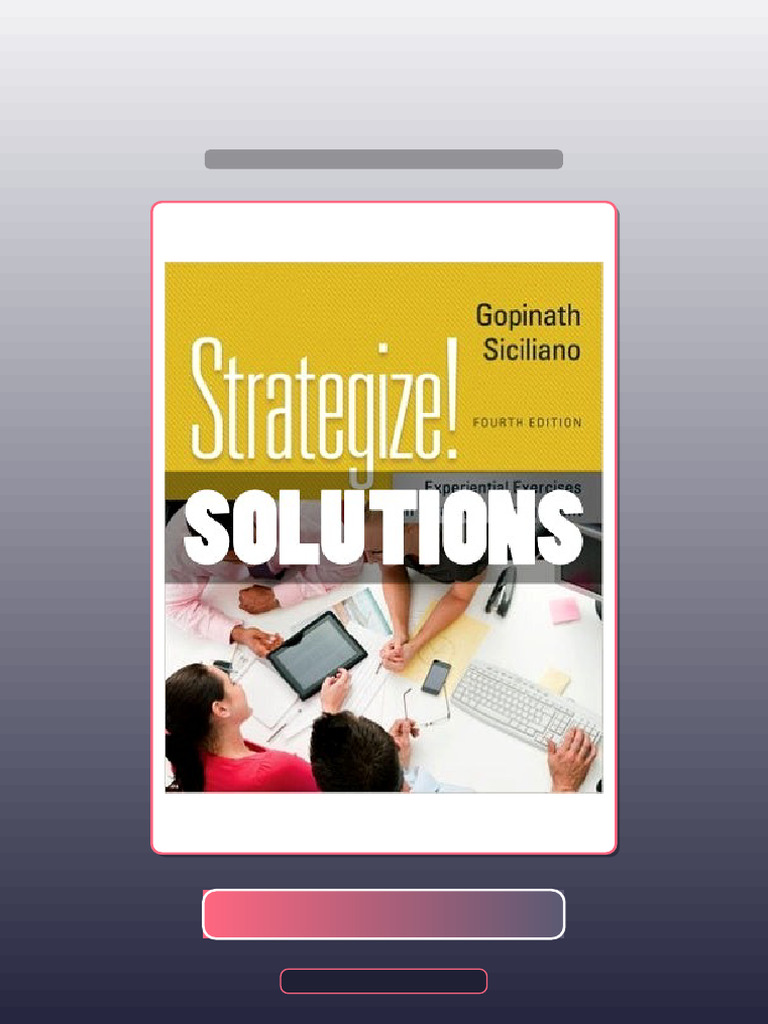 Strategize Experiential Exercises in Strategic Management 4 Ed Gopinath ...