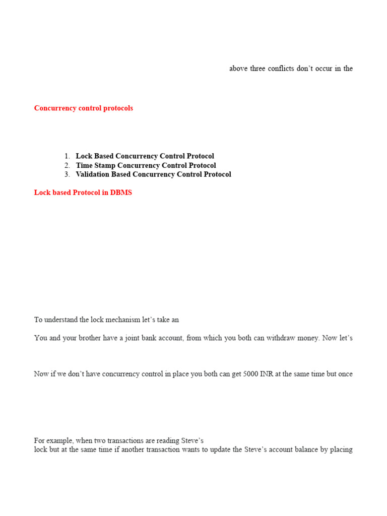 Concurrency Control Protocols | PDF | Database Transaction | Operating System Technology