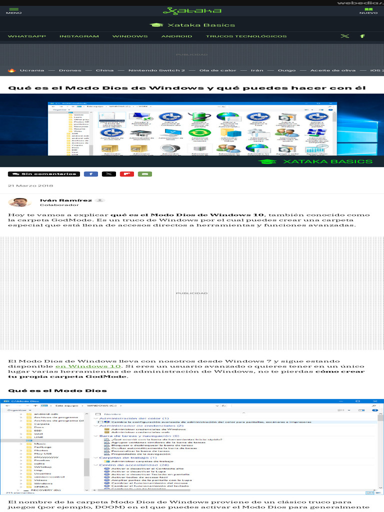 Modo Dios en Windows: Accesos y Funciones | PDF | Windows 10 ...