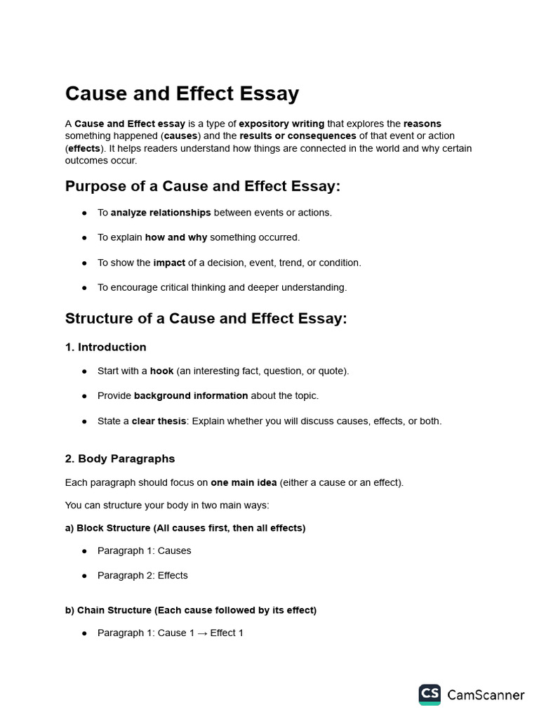 Cause and Effect Essay-1 | PDF | Essays | Psychology