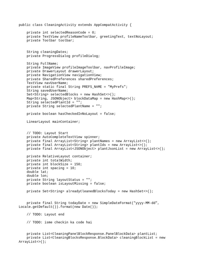 Cleaning Activity Management App | PDF | String (Computer Science ...