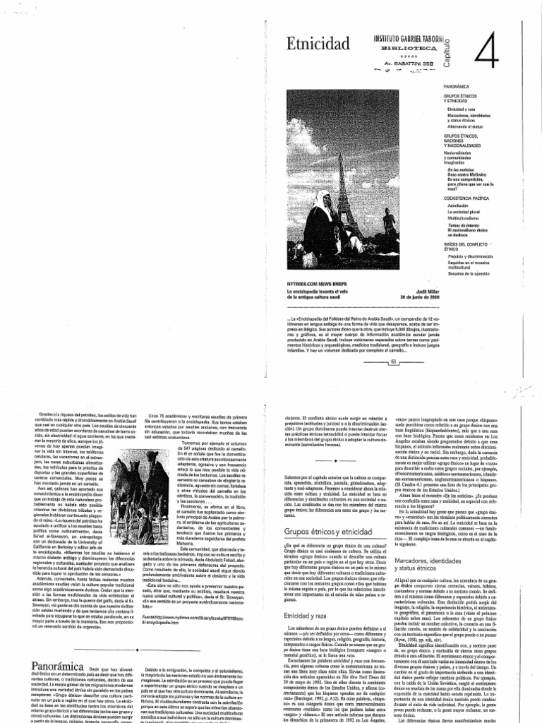 Etnecidad Capitulo 4 Kottak | PDF