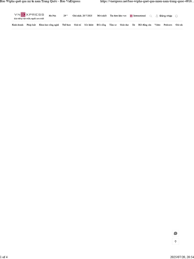 29 CH NH T, 20/7/2025 M Inh T International Hà N I Tin Theo Khu V C | PDF