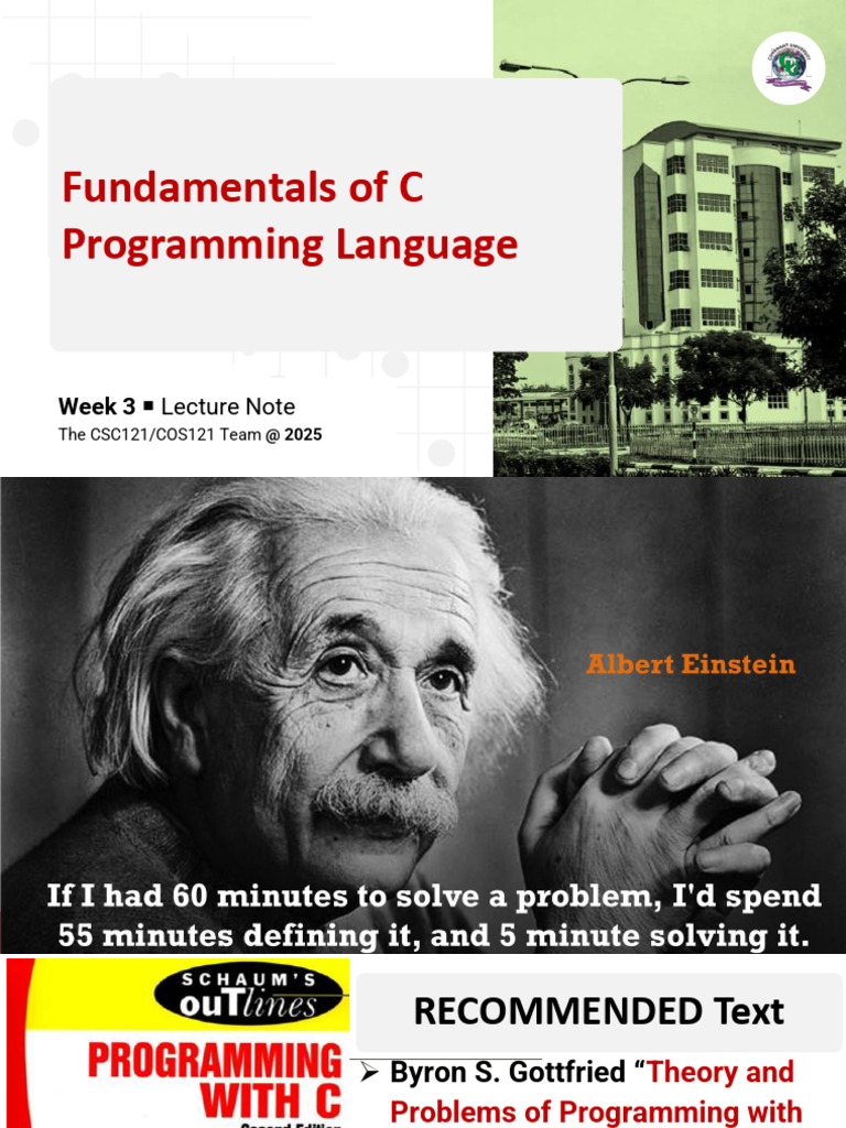Lecture 3 Fundamentals Of C Programming Language 2025 Pdf Integer Computer Science Ascii