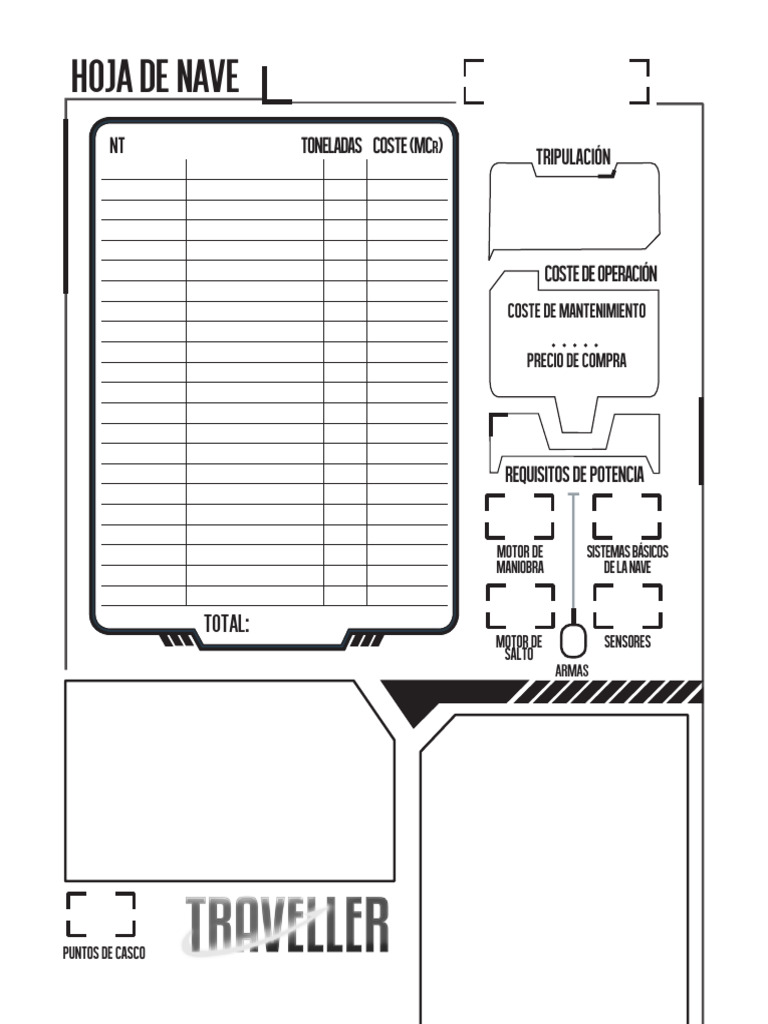 Traveller - Hoja de Nave | PDF