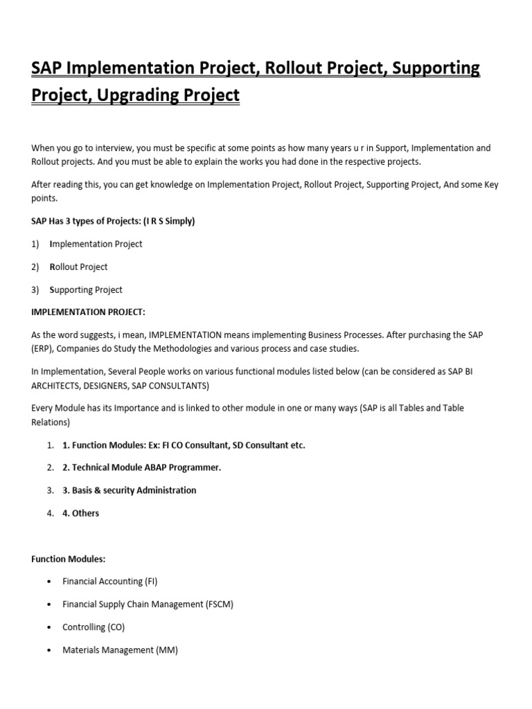 SAP Projects (Partners) - 1 | PDF | Computing | Business