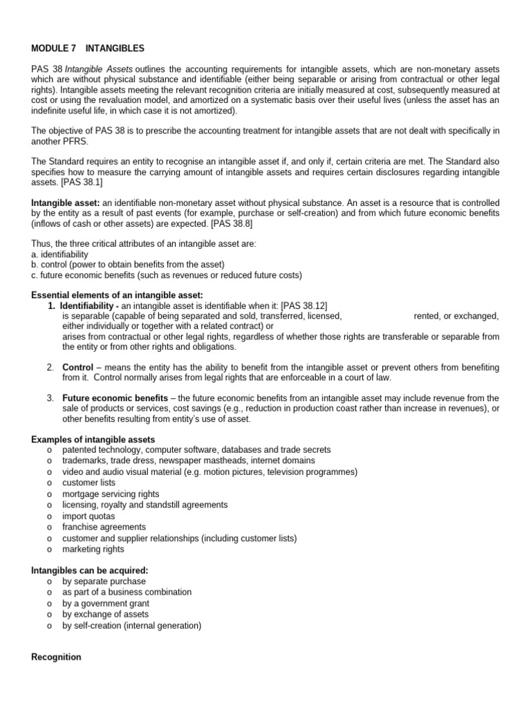 Module 7 Intangibles | PDF | Intangible Asset | Expense