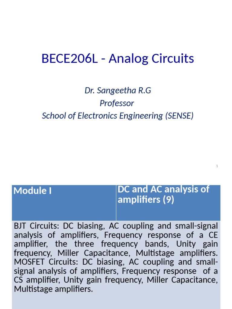 Module 1 - BJT - Part 1 | PDF | Bipolar Junction Transistor | Amplifier