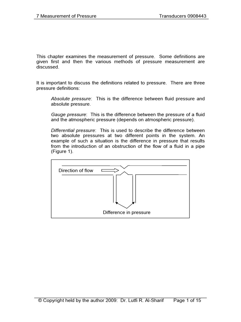 7 Pressure Measurements Rev 2 091209 Pdf Pressure Measurement