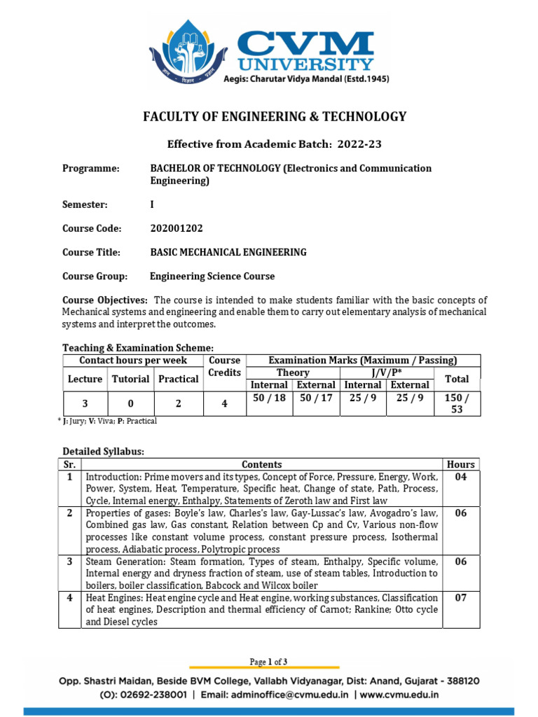 Basic Mechanical Engineering | PDF | Heat | Engines