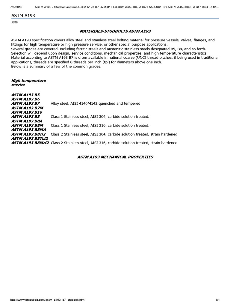 Astm A193 | PDF