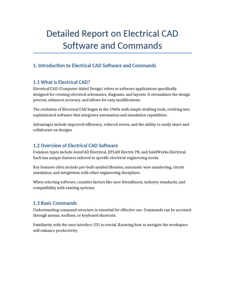 Electrical CAD Report Advanced | PDF | Computer Aided Design ...