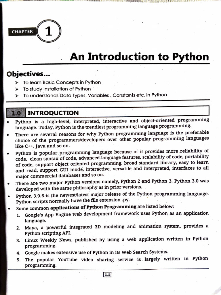 Sem5 Python Chapter 1 | PDF