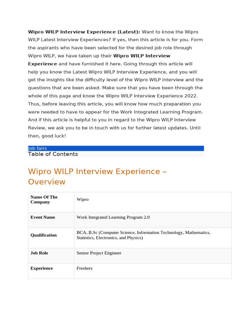 Wipro WILP Interview Experience | PDF | Computer Data Storage | Network Topology